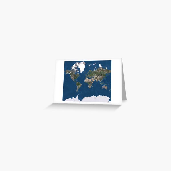"True colour satellite world map" Greeting Card for Sale by ...