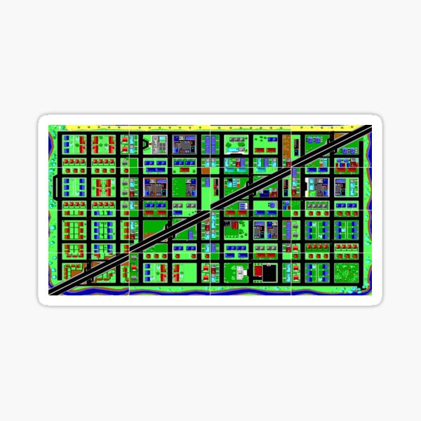 "Police Quest 1 - Map - In Pursuit Of The Death Angel" Sticker for Sale ...