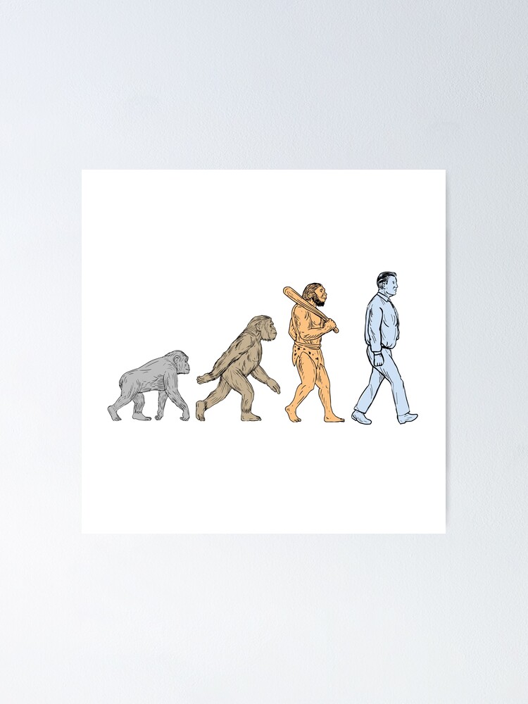"Human Evolution Walking Drawing" Poster for Sale by patrimonio | Redbubble