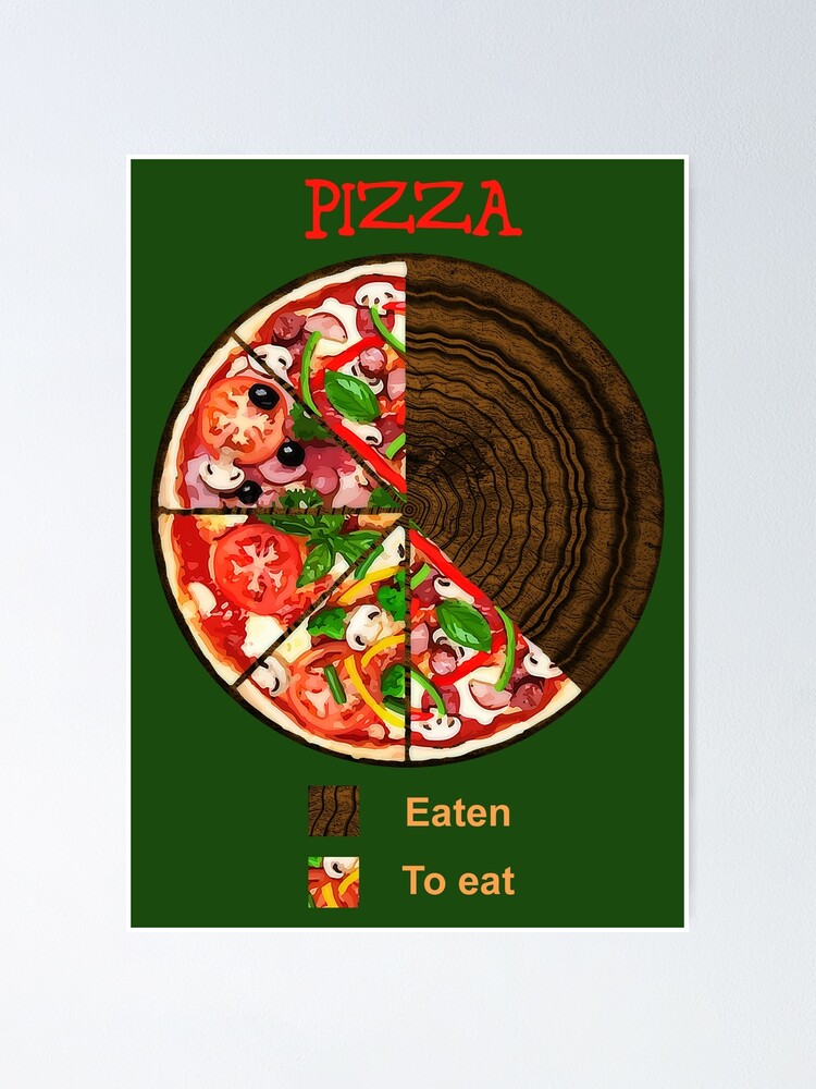 "Graph - Pizza: Eaten; To eat (funny pie chart)" Poster for Sale by ...
