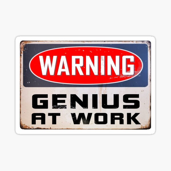 "Genius" Sticker for Sale by SwanDive | Redbubble