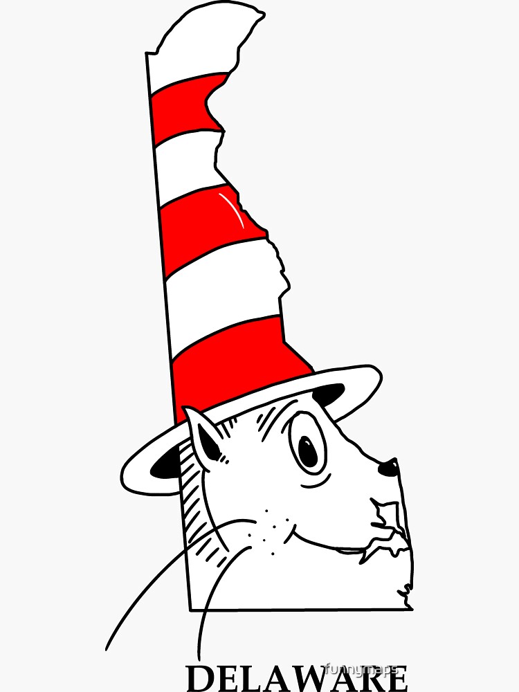 "A funny map of Delaware " Sticker for Sale by funnymaps | Redbubble