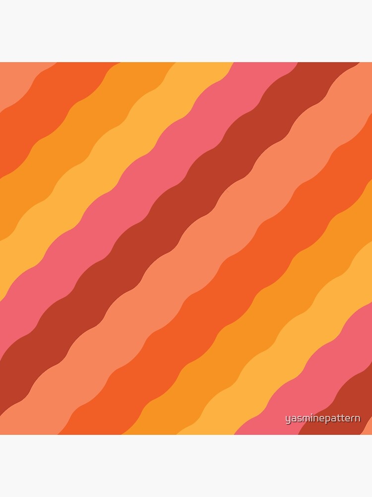 "Abstract retro 70s waves pattern in orange, yellow and brown " Poster ...
