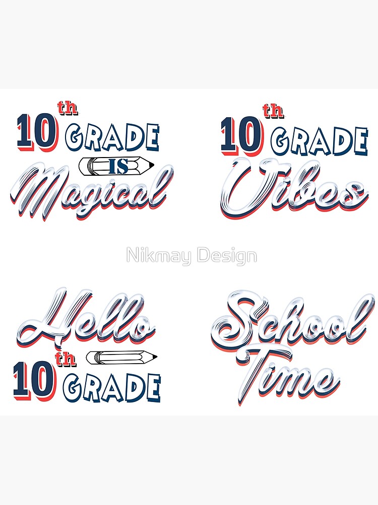 "Hello tenth grade sticker bundle" Poster for Sale by SmilingTees ...
