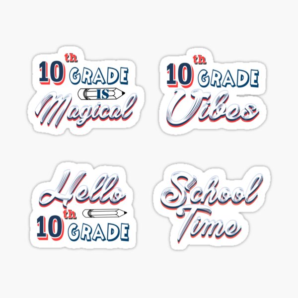 "Hello tenth grade sticker bundle" Sticker for Sale by SmilingTees ...