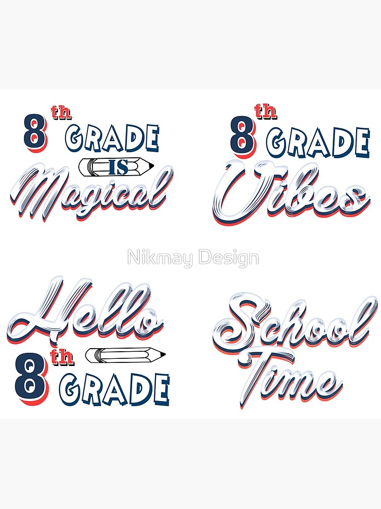 "Hello eighth grade sticker bundle" Poster for Sale by SmilingTees ...