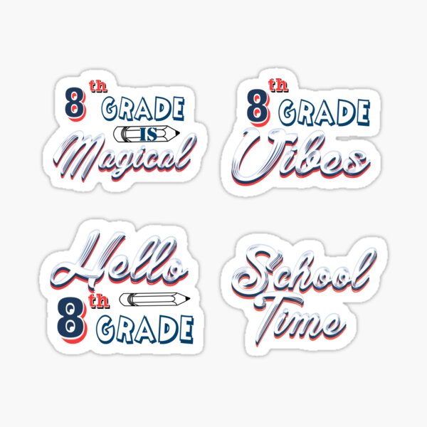 "Hello eighth grade sticker bundle" Sticker for Sale by SmilingTees ...