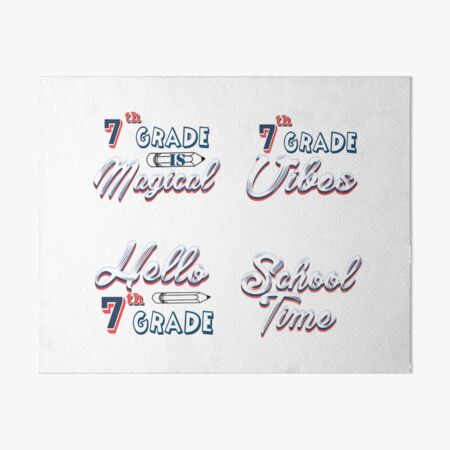 "Hello seventh grade sticker bundle" Art Board Print for Sale by ...