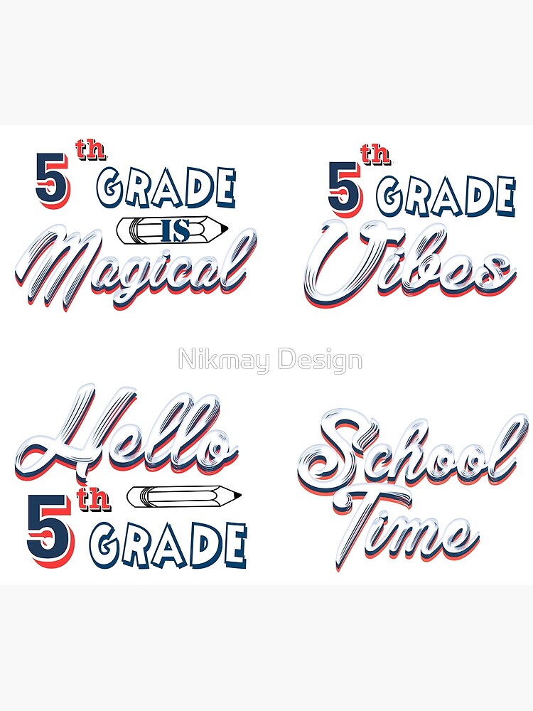 "Hello fifth grade sticker bundle" Poster for Sale by SmilingTees ...