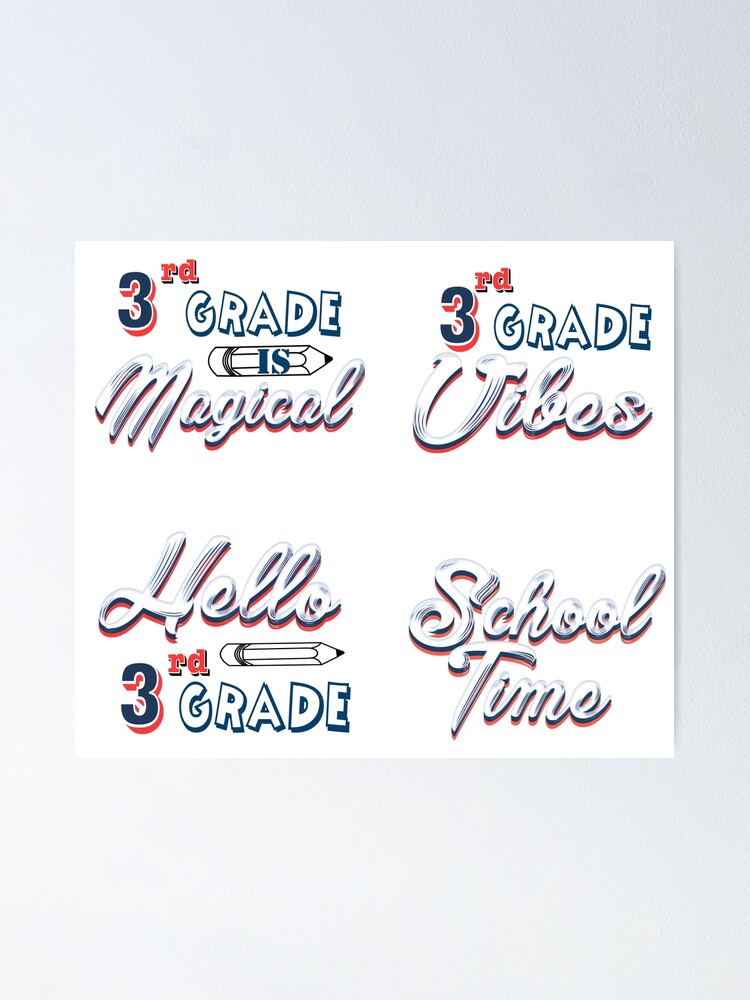 "Hello third grade sticker bundle" Poster for Sale by SmilingTees ...
