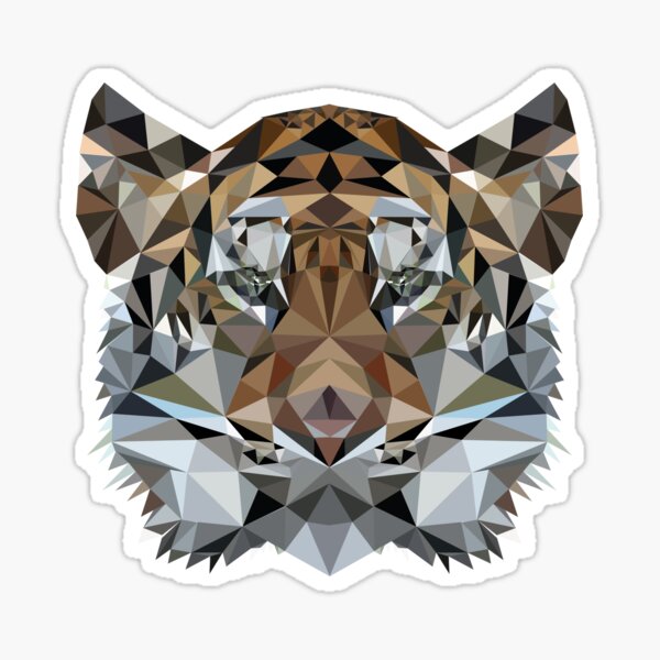 "Tiger polygon" Sticker for Sale by DsD-Design | Redbubble