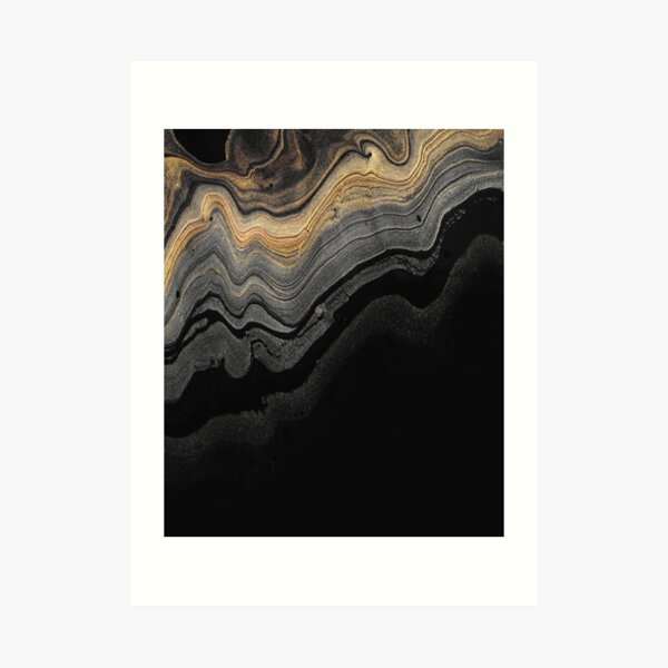 "Black Marble Texture with golden granules 51...High quality" Art Print ...