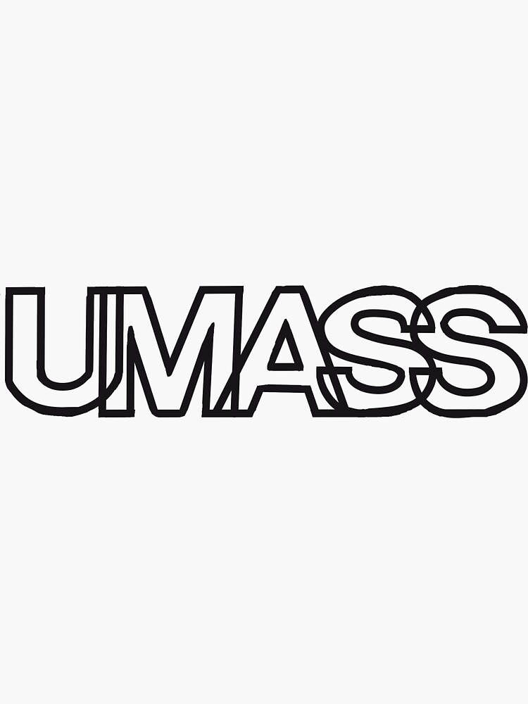 "Umass 80's logo- Black " Sticker for Sale by umbrelaforbella | Redbubble