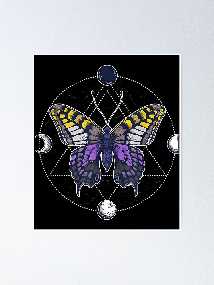 "Nonbinary Butterfly Enby Pride Flag LGBT Subtle Transgender" Poster for Sale by scornfuldulcime ...