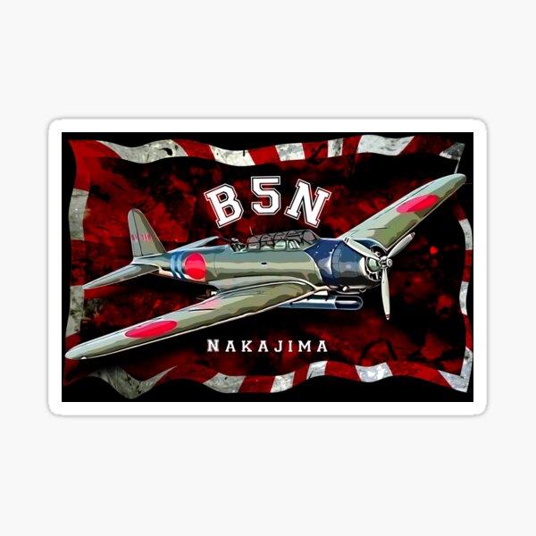 "Nakajima B5N Japaness vintage Fighter Aircraft" Sticker for Sale by ...