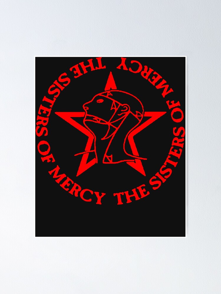 "Blackwhitereddesign punk rock band logo the sisters of mercy" Poster ...