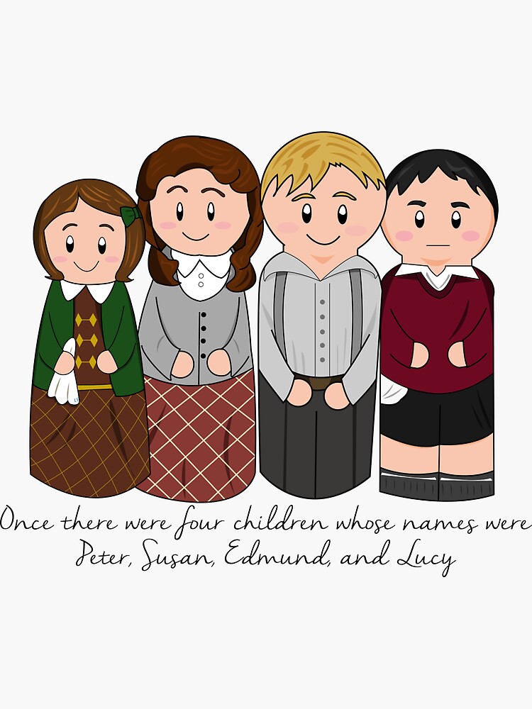 "Peter, Susan, Edmund, and Lucy Pevensie of Narnia" Sticker for Sale by ...
