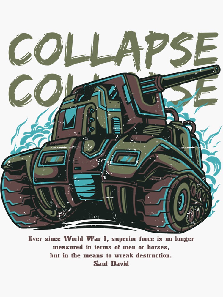 "Tank Collapse Illustration " Sticker for Sale by UsWesternShop | Redbubble