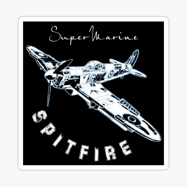 "Spitfire Supermarine Vintage British RAF Aircraft" Sticker for Sale by ...