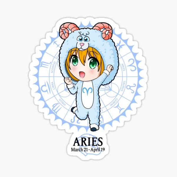 "Cute ARIES Chibi Zodiac Cosplayer" Sticker for Sale by EllyMellow ...