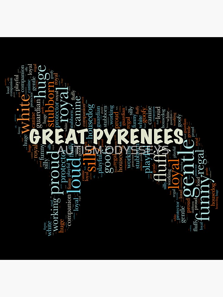 "Great Pyrenees Word Cloud" Sticker for Sale by Flifo20 | Redbubble