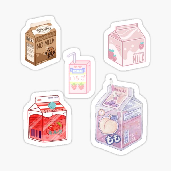"Cute milk boxes pack" Sticker for Sale by Caringinger24 | Redbubble