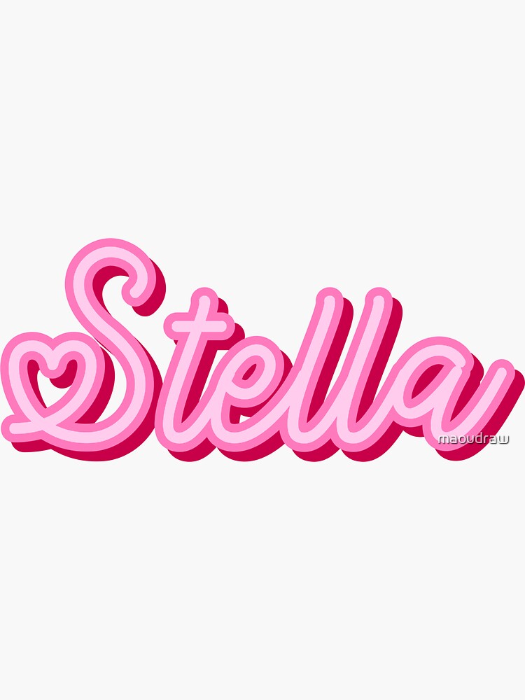 "Stella name pink heart" Sticker for Sale by maoudraw | Redbubble