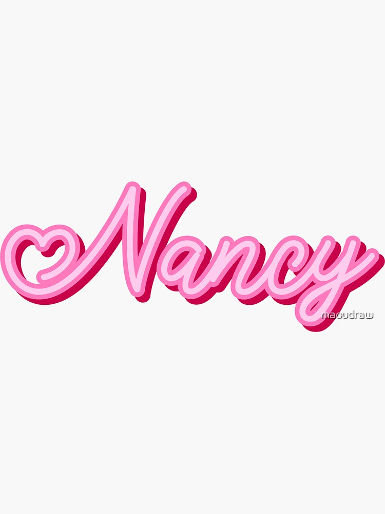 "Nancy name pink heart" Sticker for Sale by maoudraw | Redbubble