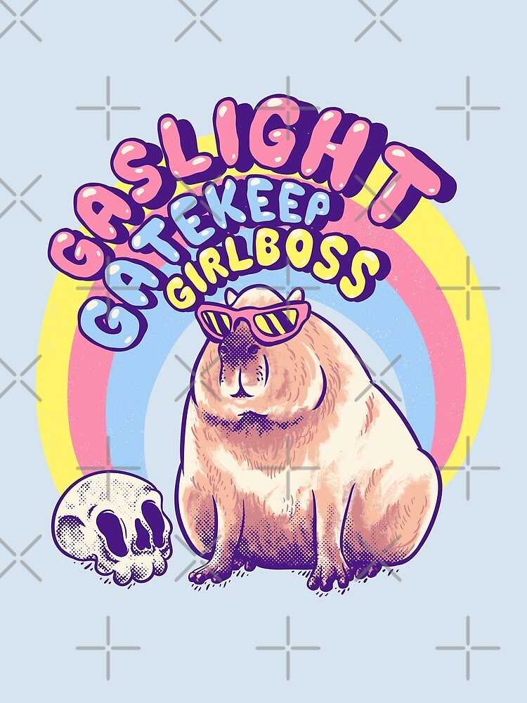 Lámina fotográfica «Gaslight Gatekeep Girlboss - Cool Capybara Momcore ...
