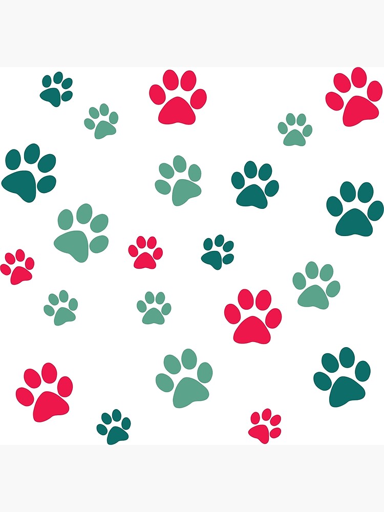 "RED AND GREEN DOG PAW PATTERNS" Poster for Sale by DeliveryGeorge ...
