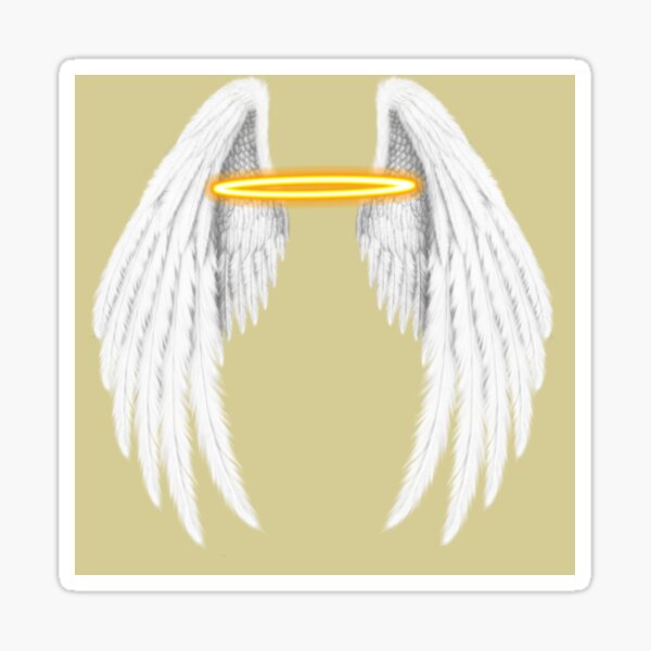 "angle wings and halo" Sticker for Sale by CoffyBean14 | Redbubble