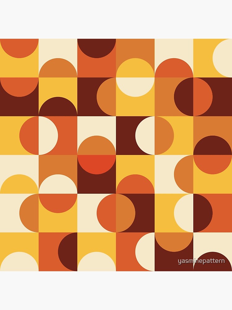 "Mid Century Modern Half circles pattern in yellow and orange " Poster ...