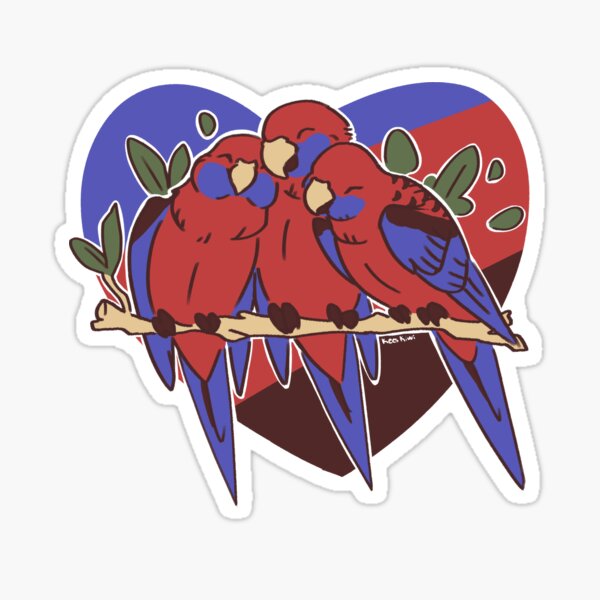 "Poly Parrots" Sticker by KeesKiwi | Redbubble