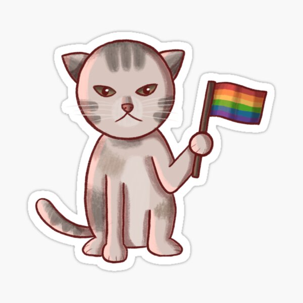 "Pride Flag Cat" Sticker for Sale by Stupickeroonies | Redbubble