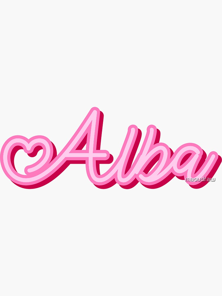 Pegatina «Alba nombre corazón rosa» de maoudraw | Redbubble