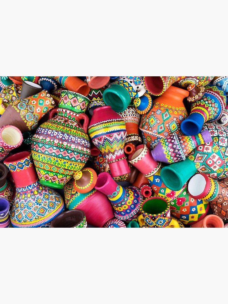 "Colorful Art on Clay Pots - Pakistani Art At its Best " Sticker for ...