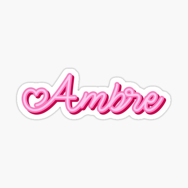 "Ambre name pink heart" Sticker for Sale by maoudraw | Redbubble