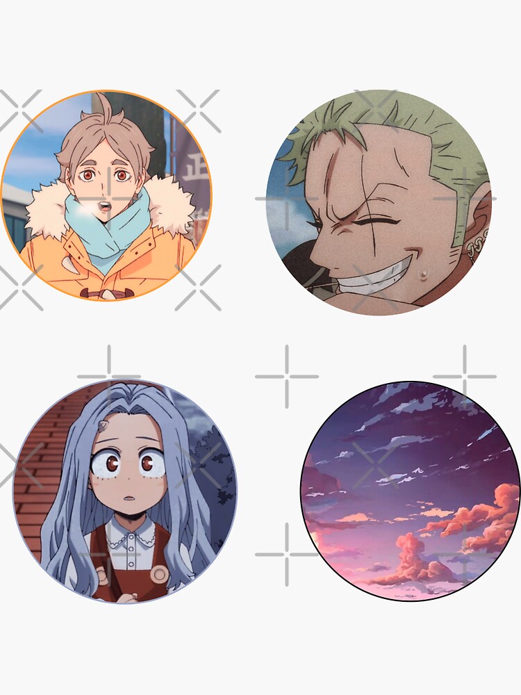"Round anime faces" Sticker for Sale by Caringinger24 | Redbubble
