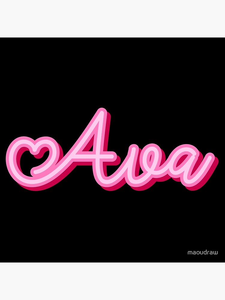 "Ava name pink heart" Poster for Sale by maoudraw | Redbubble