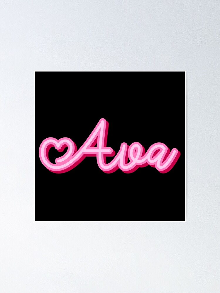 "Ava name pink heart" Poster for Sale by maoudraw | Redbubble