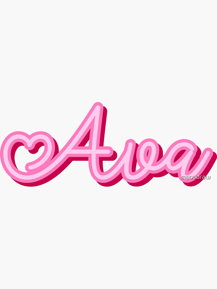 "Ava name pink heart" Sticker for Sale by maoudraw | Redbubble