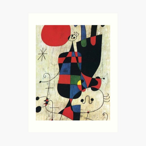 "joan miro Figures and Dog in Front of the Sun surrealism figurative ...