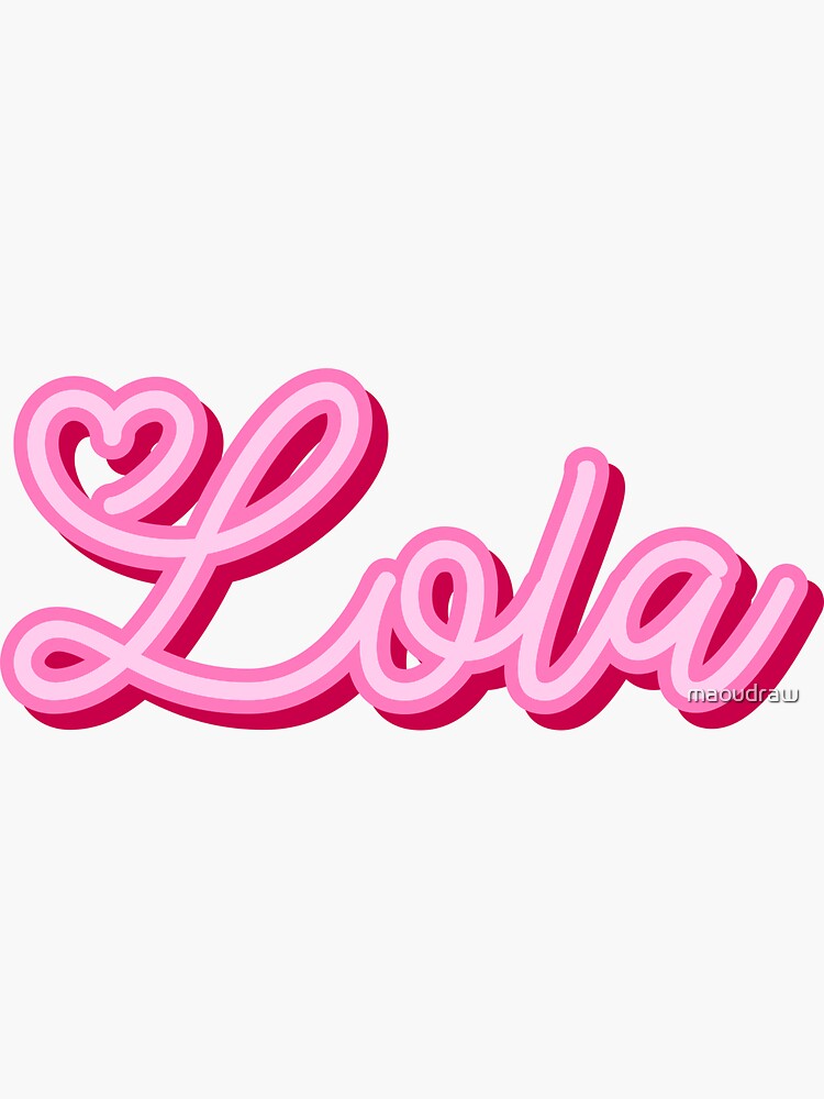 "Lola name pink heart" Sticker for Sale by maoudraw | Redbubble