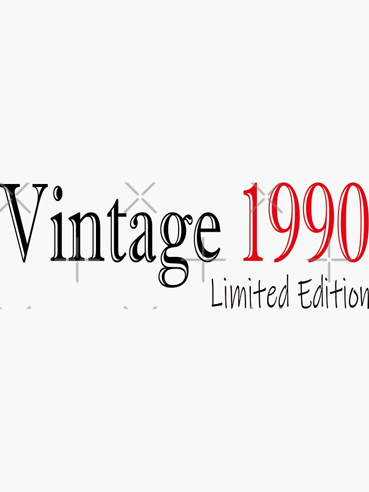 "Typography 1990 vintage" Sticker for Sale by ArtCreativeSACB | Redbubble