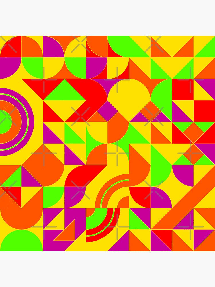 "geometric colorful patterns conceptual Art - Abstract Neo Geo graphic ...