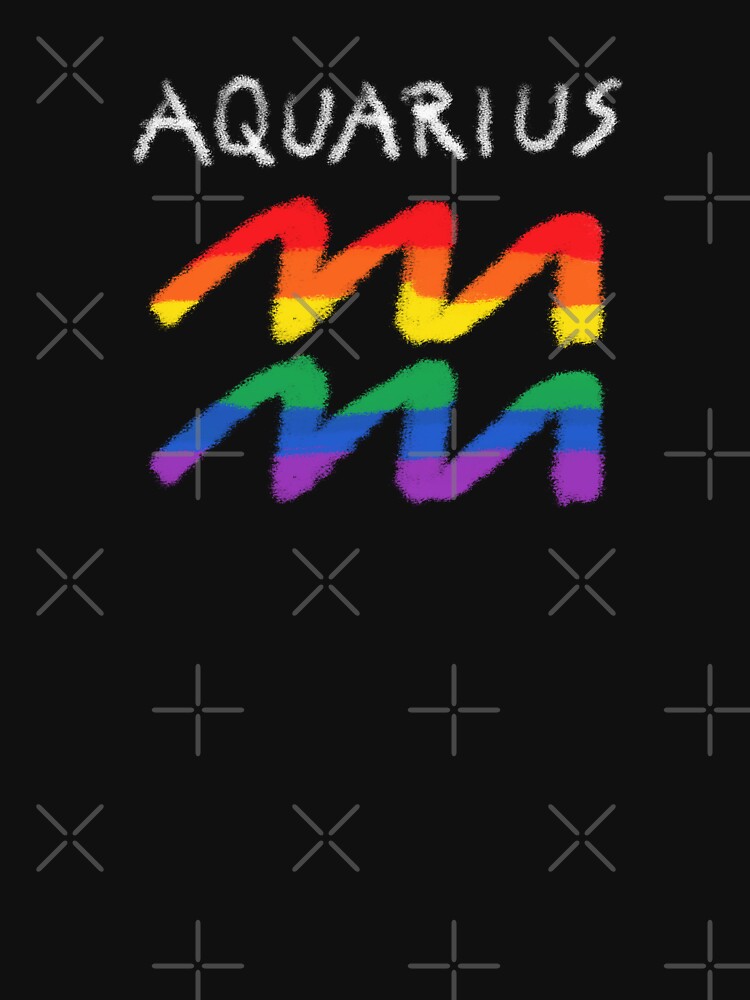 "Aquarius Zodiac Sign Gay Lesbian LGBT Pride Rainbow Flag" T-shirt for ...