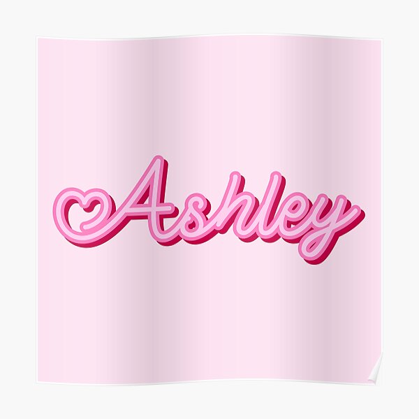 "Ashley name pink heart" Poster for Sale by maoudraw | Redbubble