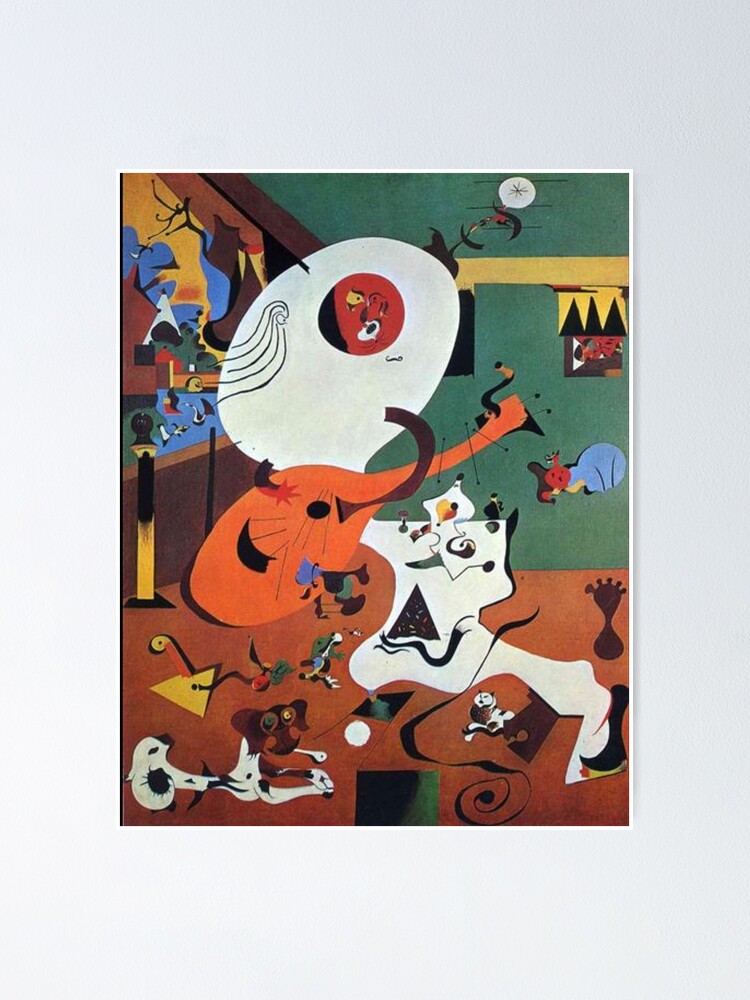 "joan miro Dutch Interior I surrealism figurative art" Poster by ...