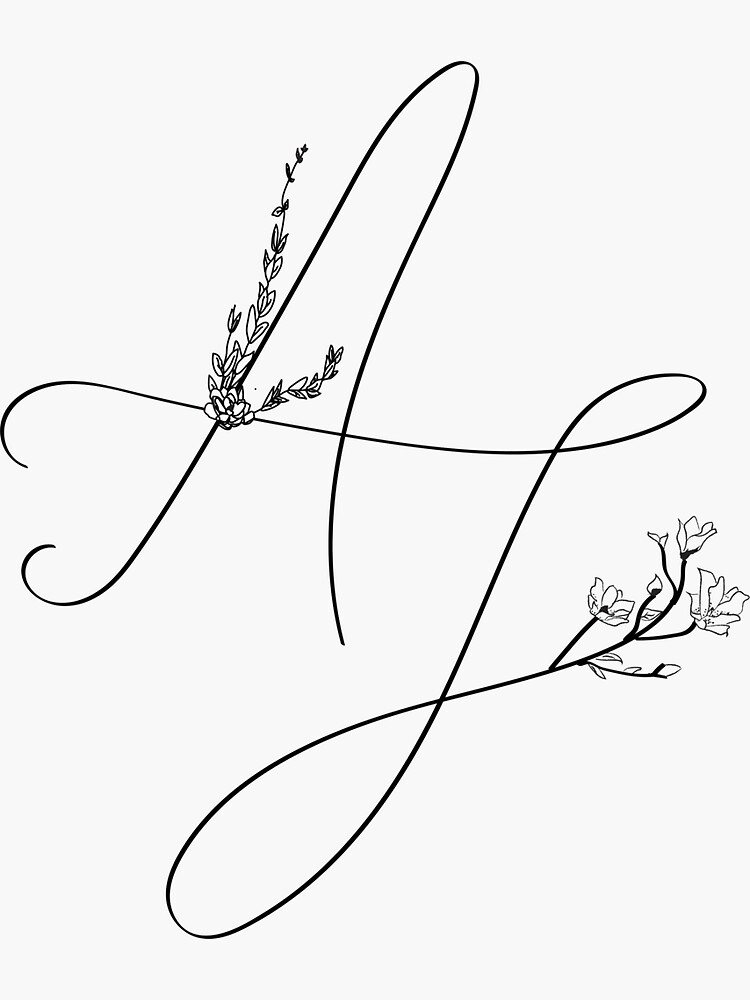 "A & J Monogram" Sticker for Sale by Plantics | Redbubble