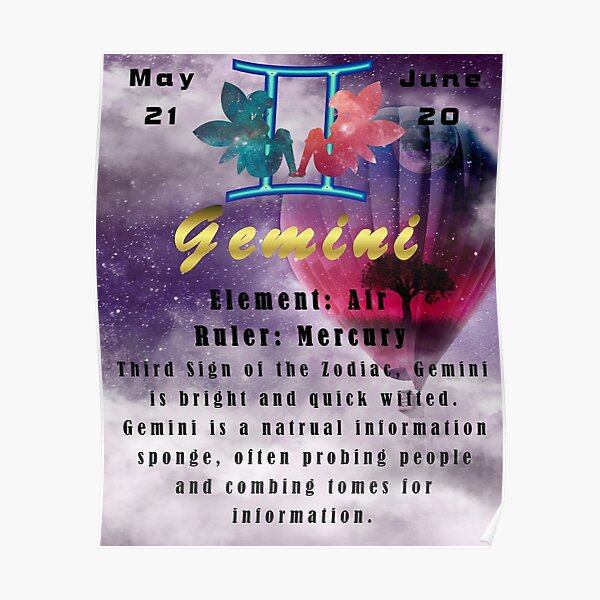 "Gemini: The Twins of the Zodiac" Poster for Sale by 3rdMillionEye ...